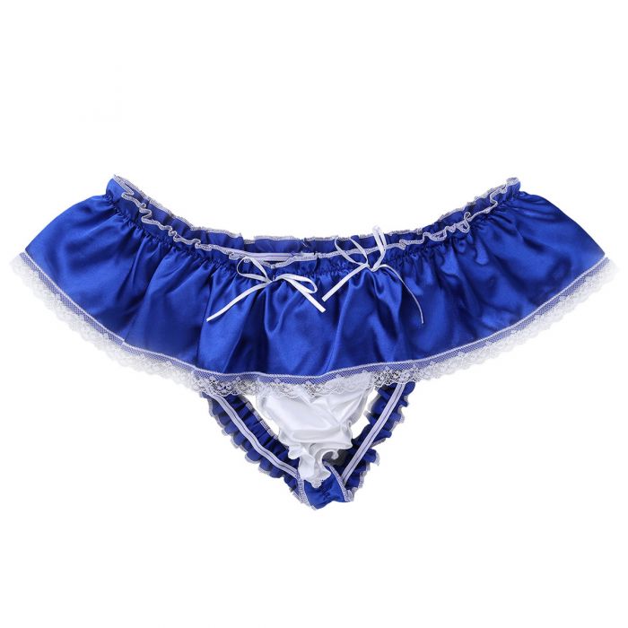Mens Sissy Satin Lace Skirted Panties