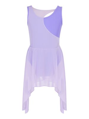 iEFiEL Kids Girls Color Block Sleeveless Ballet Lyrical Dance Dress ...