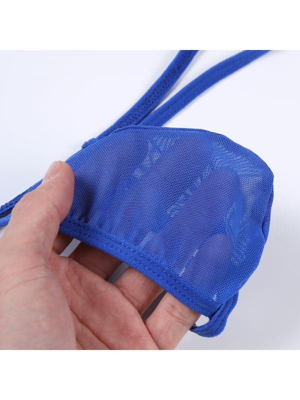 iEFiEL Mens Sheer Mesh Bulge Pouch G-string Low Rise T-back Elastic ...