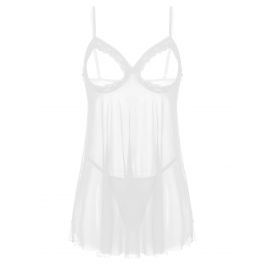 Women Sheer Mesh Chemises Dress Set | Sexy Nightwear