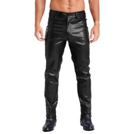 Men Faux Leather Tight Pants | iEFiEL Clubwear