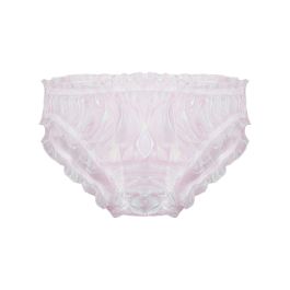 Men Sissy Underwear Glossy Organza Ruffle Panties