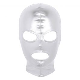 Shiny Metallic Open Eyes Mouth Headgear Full Face Mask for Men Women