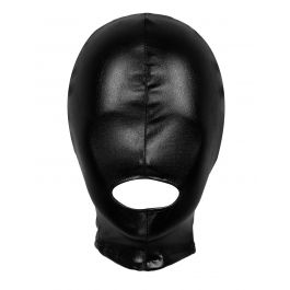 Adults Face Mask Glossy PVC Leather Back Zipper Headgear