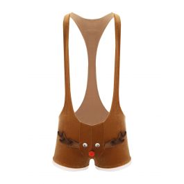 Mens Reindeer Elk Pouch Wrestling Singlet Mankini
