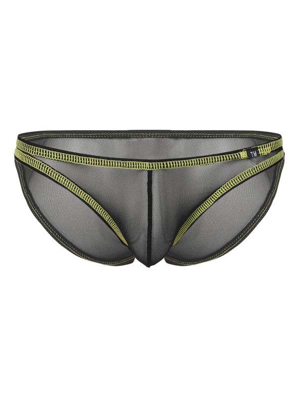 Iefiel Mens See Through Mesh Briefs Low Rise Bulge Pouch Thong Underwear