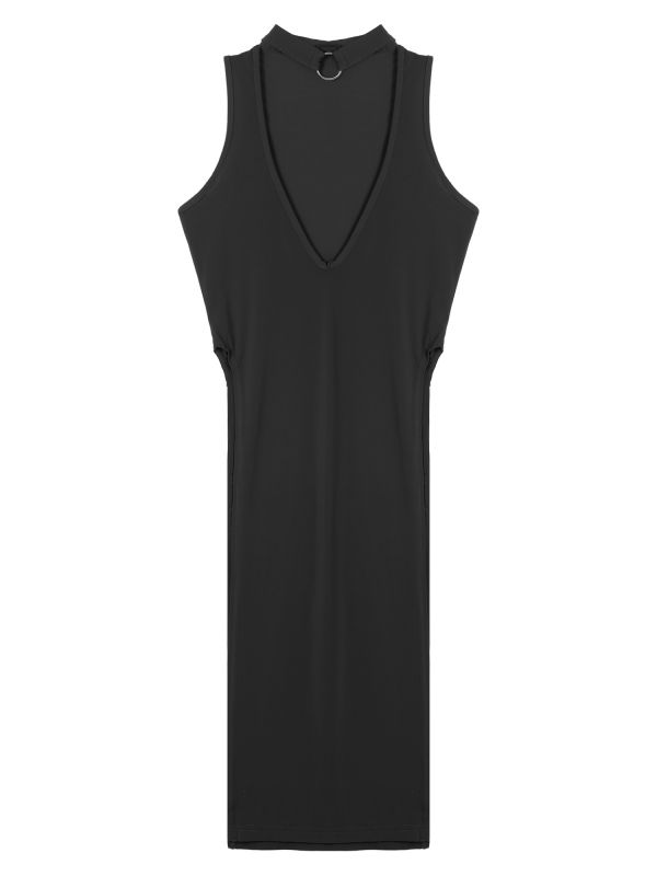 Womens High Cut Split Dress Cover Up Chemises