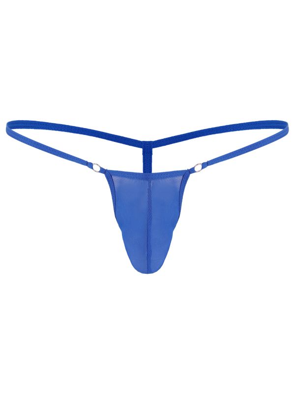 Iefiel Mens Sheer Mesh Bulge Pouch G String Low Rise T Back Elastic Waist Thong Micro Underwear