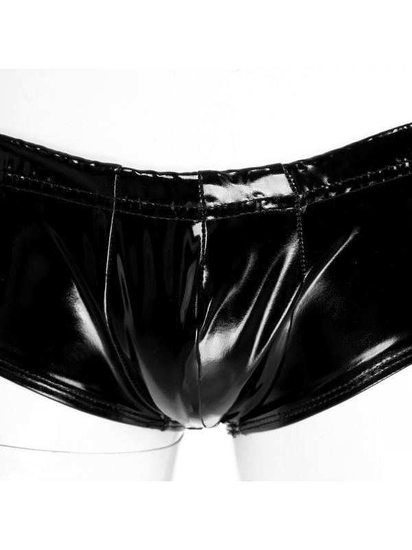 iEFiEL Mens Low Rise Patent Leather Briefs Wetlook Underpants Underwear