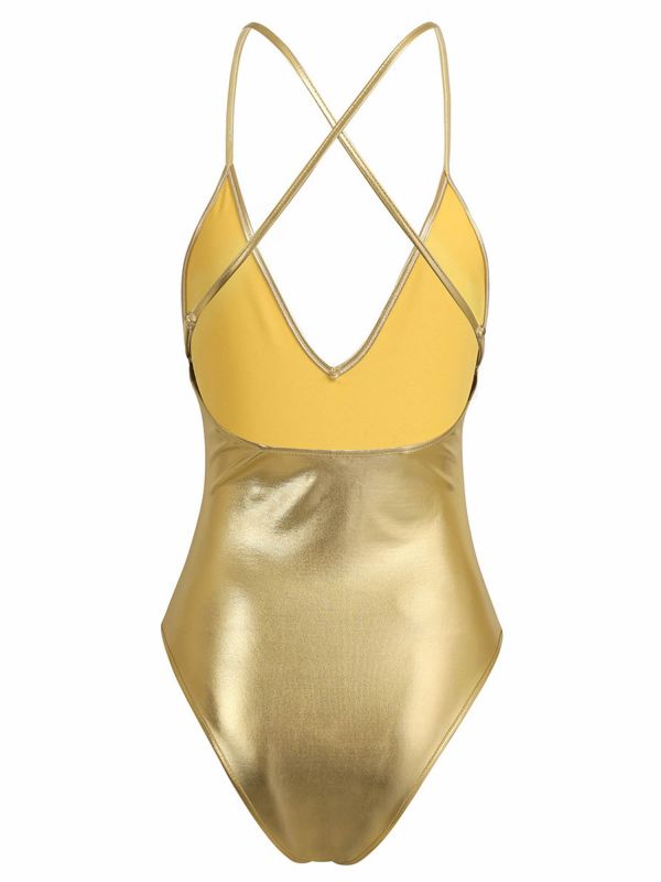 Iefiel Sexy Mini Swimwear For Women Pu Leather One Piece Extreme Micro Bikini Teddy Lingerie